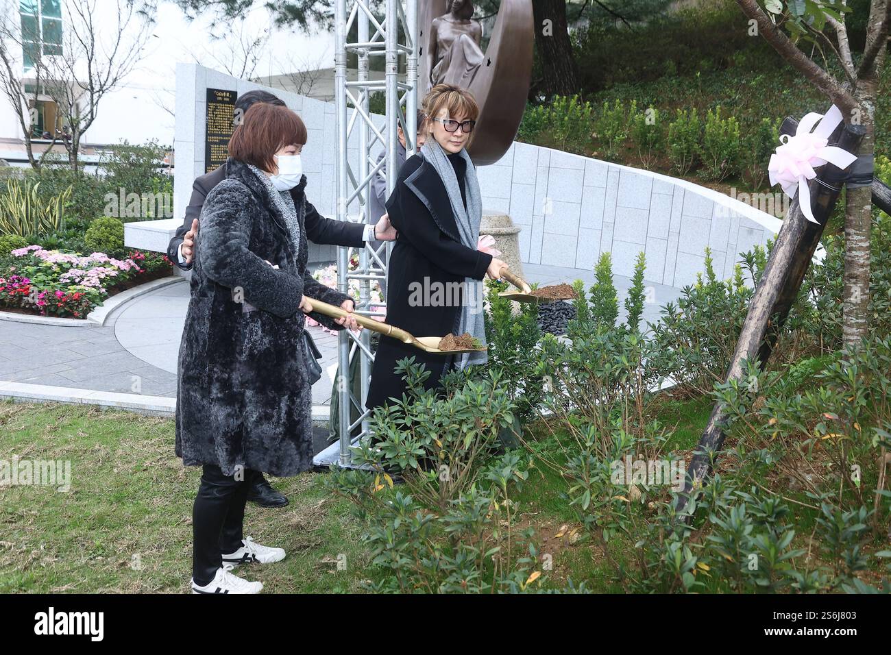 TAIPEI, CHINA - JANUARY 17, 2025 - Family members of female singer CoCo ...
