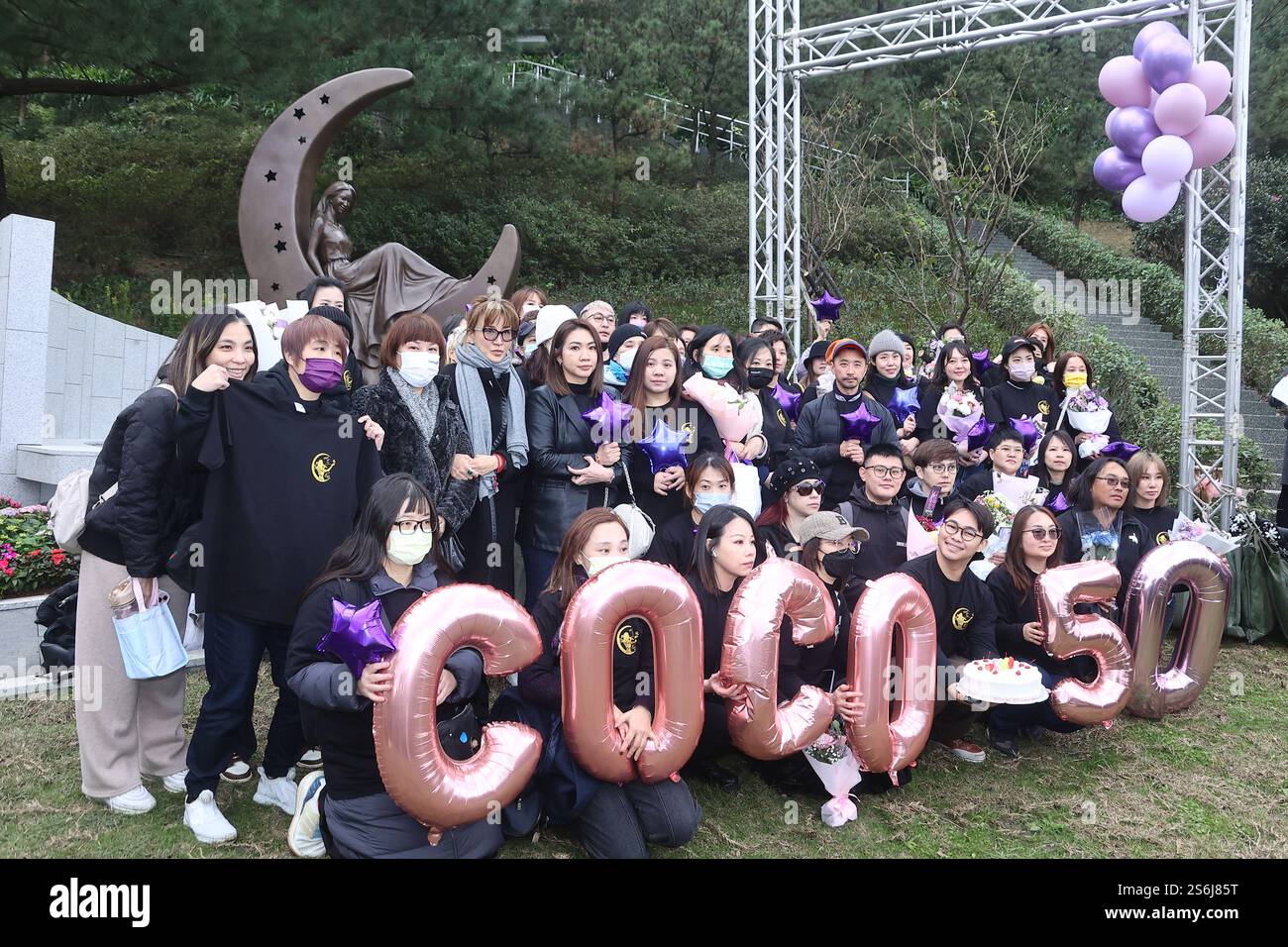 TAIPEI, CHINA - JANUARY 17, 2025 - Family members of female singer CoCo ...