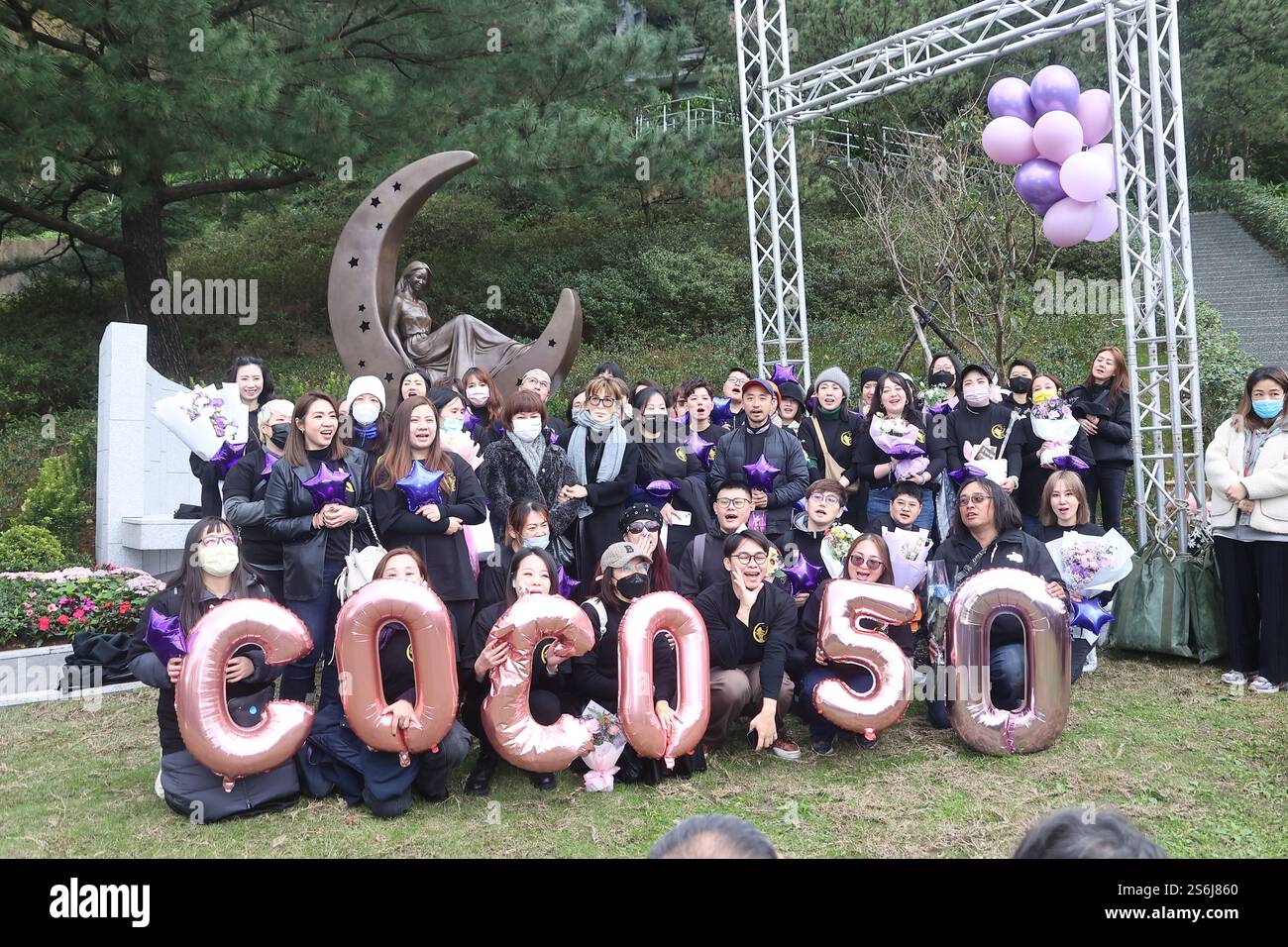 TAIPEI, CHINA - JANUARY 17, 2025 - Family members of female singer CoCo ...