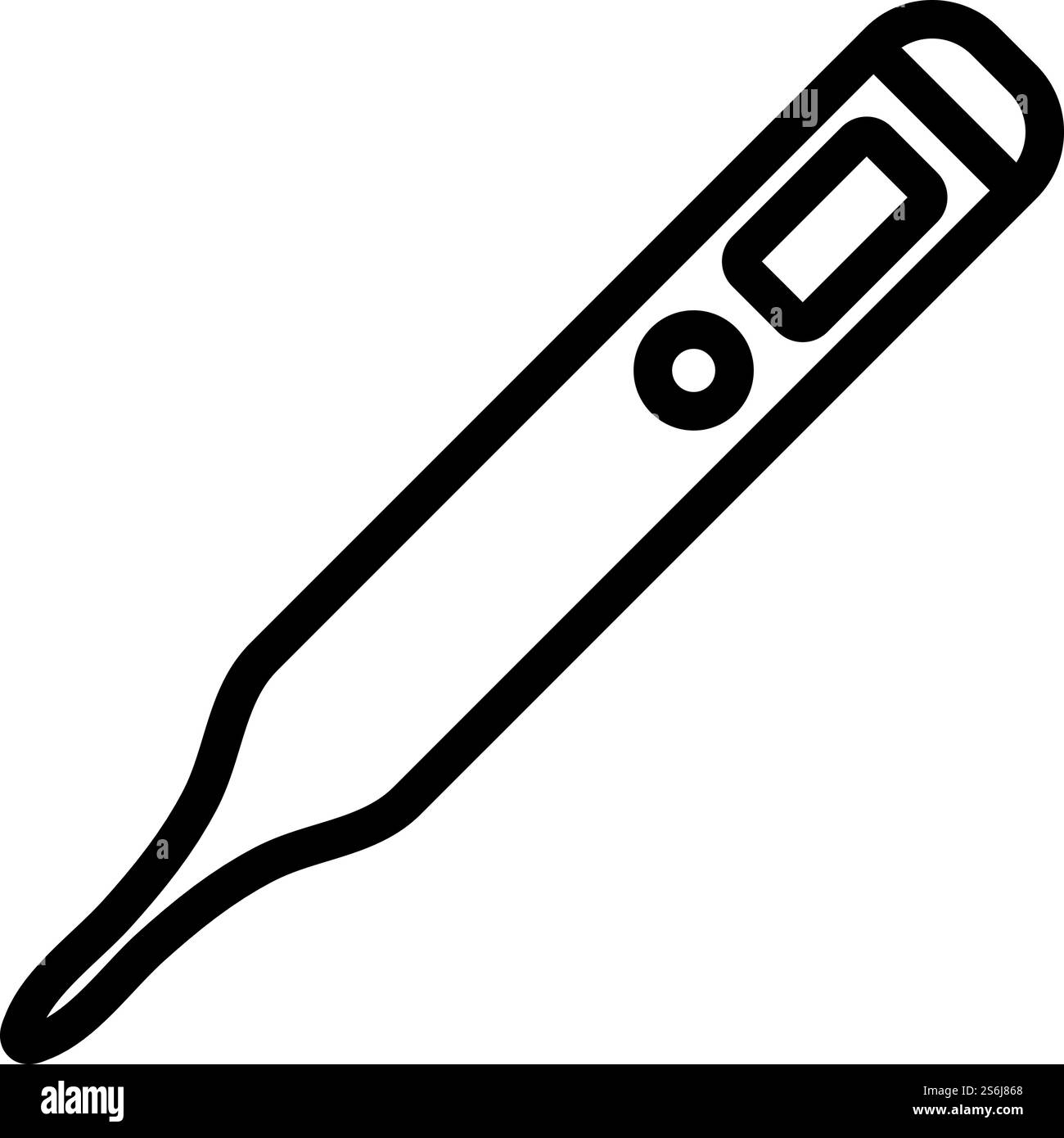 Medical Thermometer Icon. Editable Bold Outline Design. Vector ...
