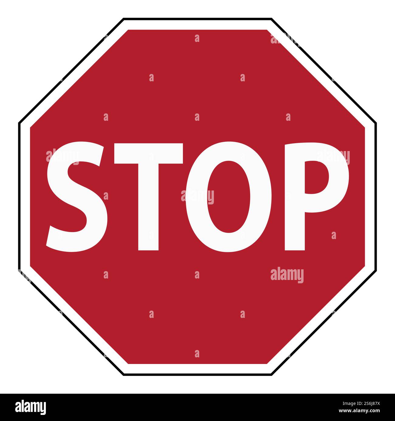 Traffic Road sign Stop warning on white background Stock Vector Image ...