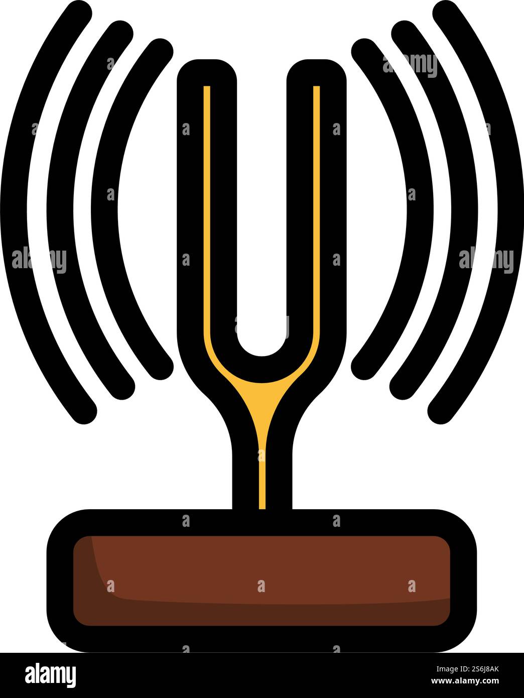 Tuning Fork Icon. Editable Bold Outline With Color Fill Design. Vector ...