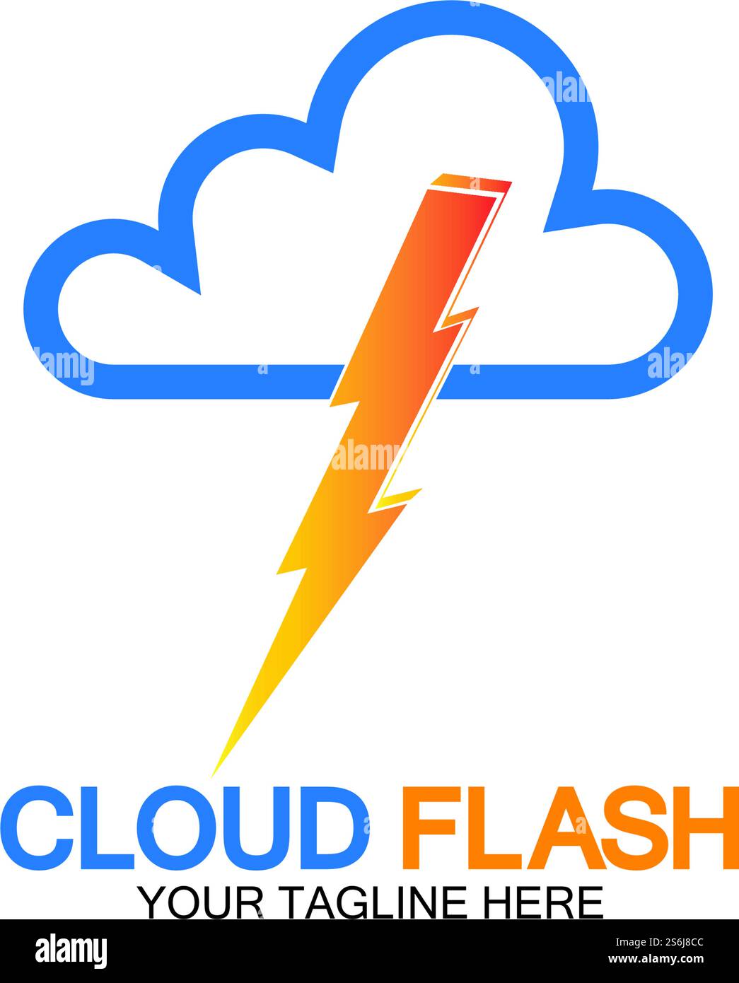 Cloud flash vector logo icon design template-vector Stock Vector Image ...