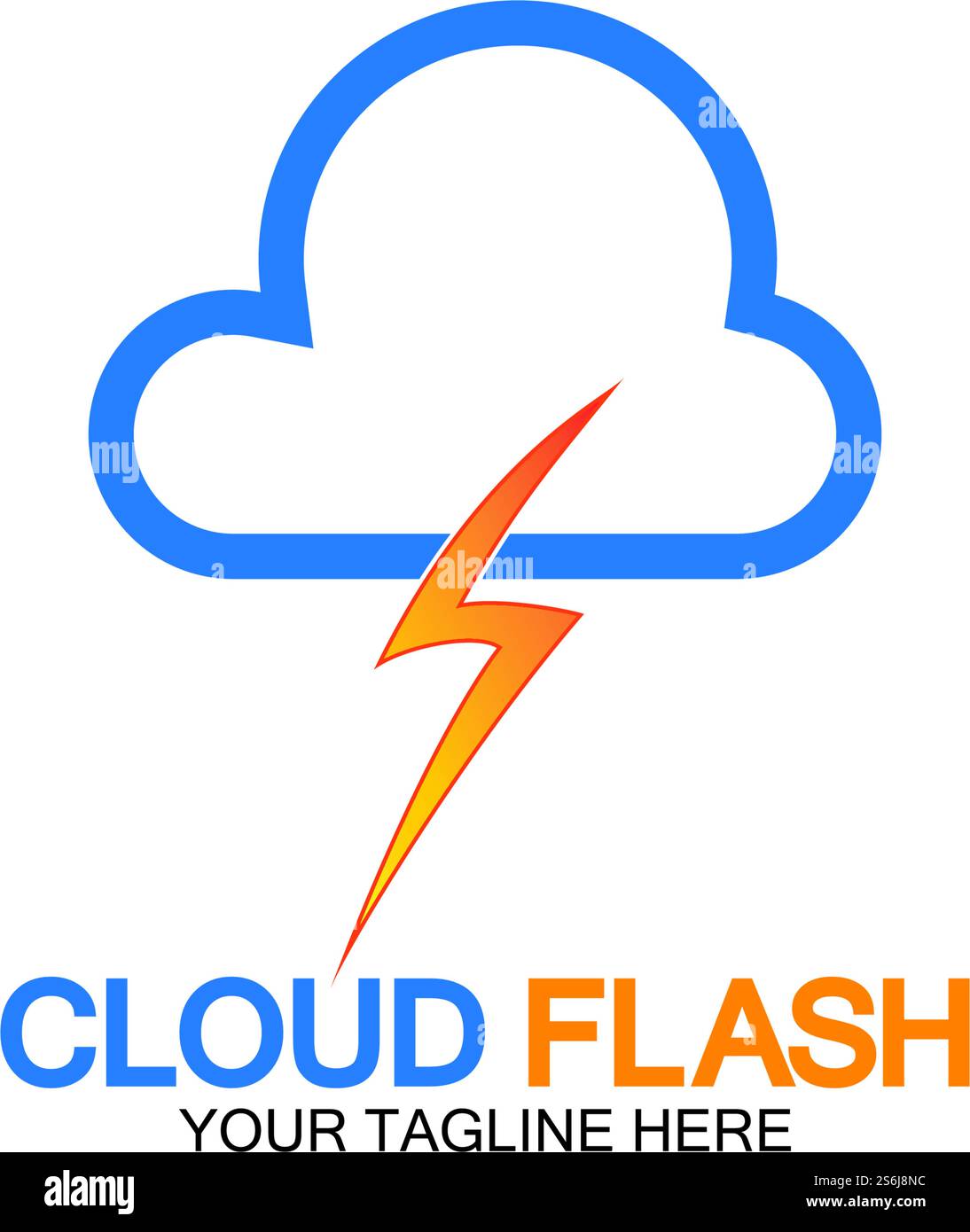 Cloud flash vector logo icon design template-vector Stock Vector Image ...