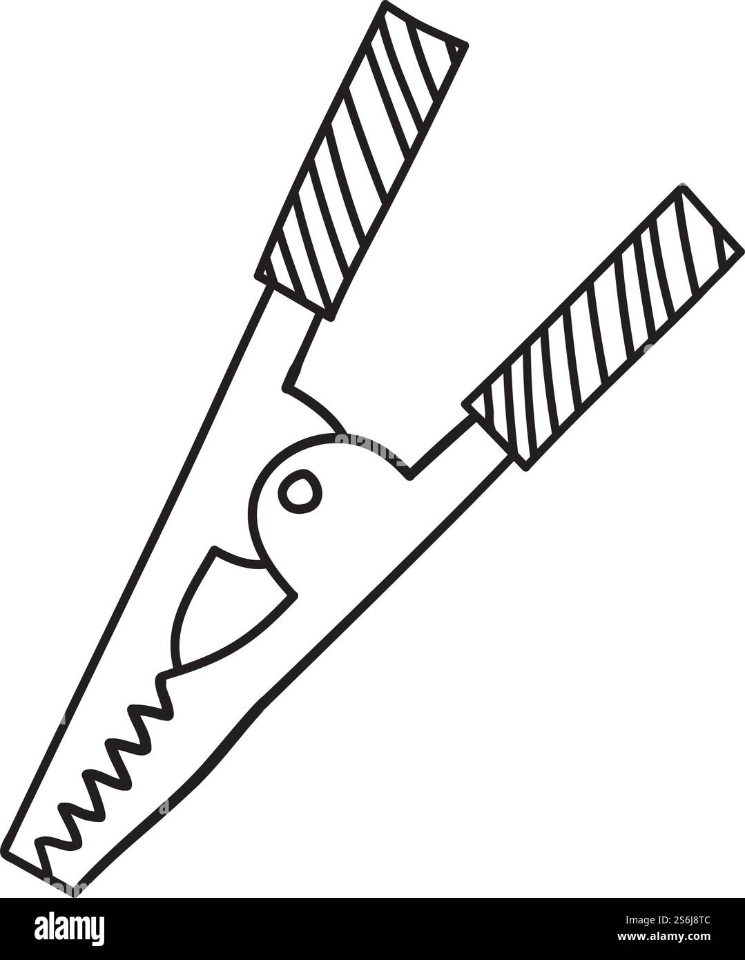Crocodile Clip Icon. Hand Drawn Sketch Design. Vector Illustration ...