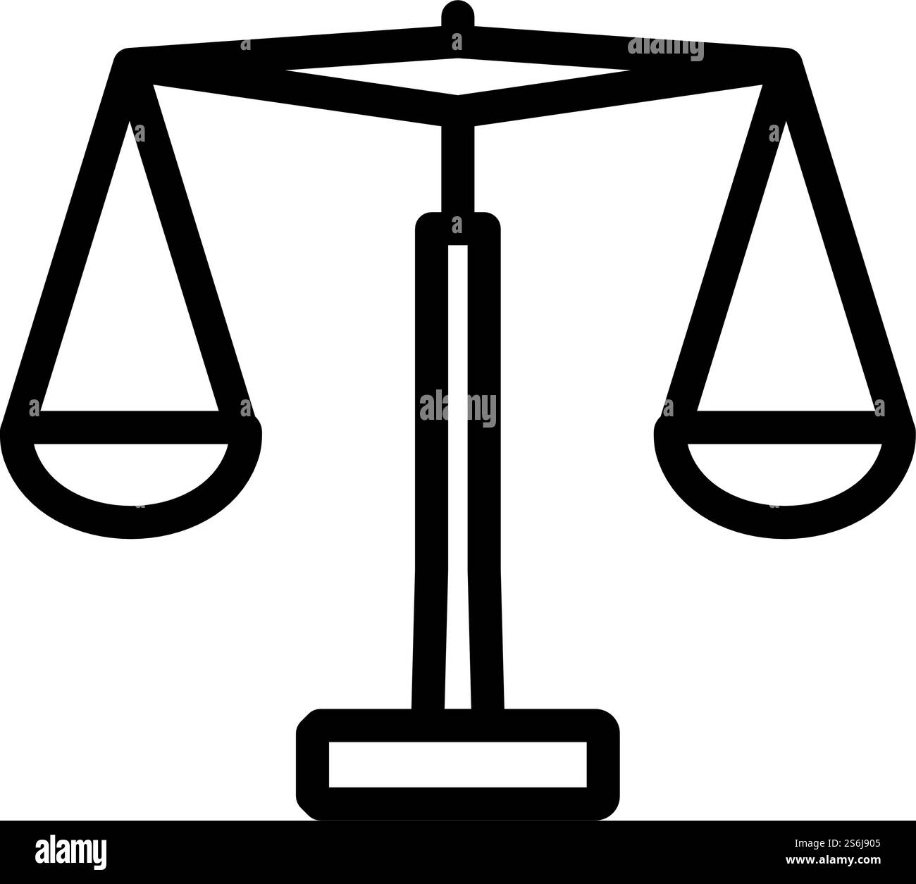 Justice Scale Icon. Editable Bold Outline Design. Vector Illustration ...