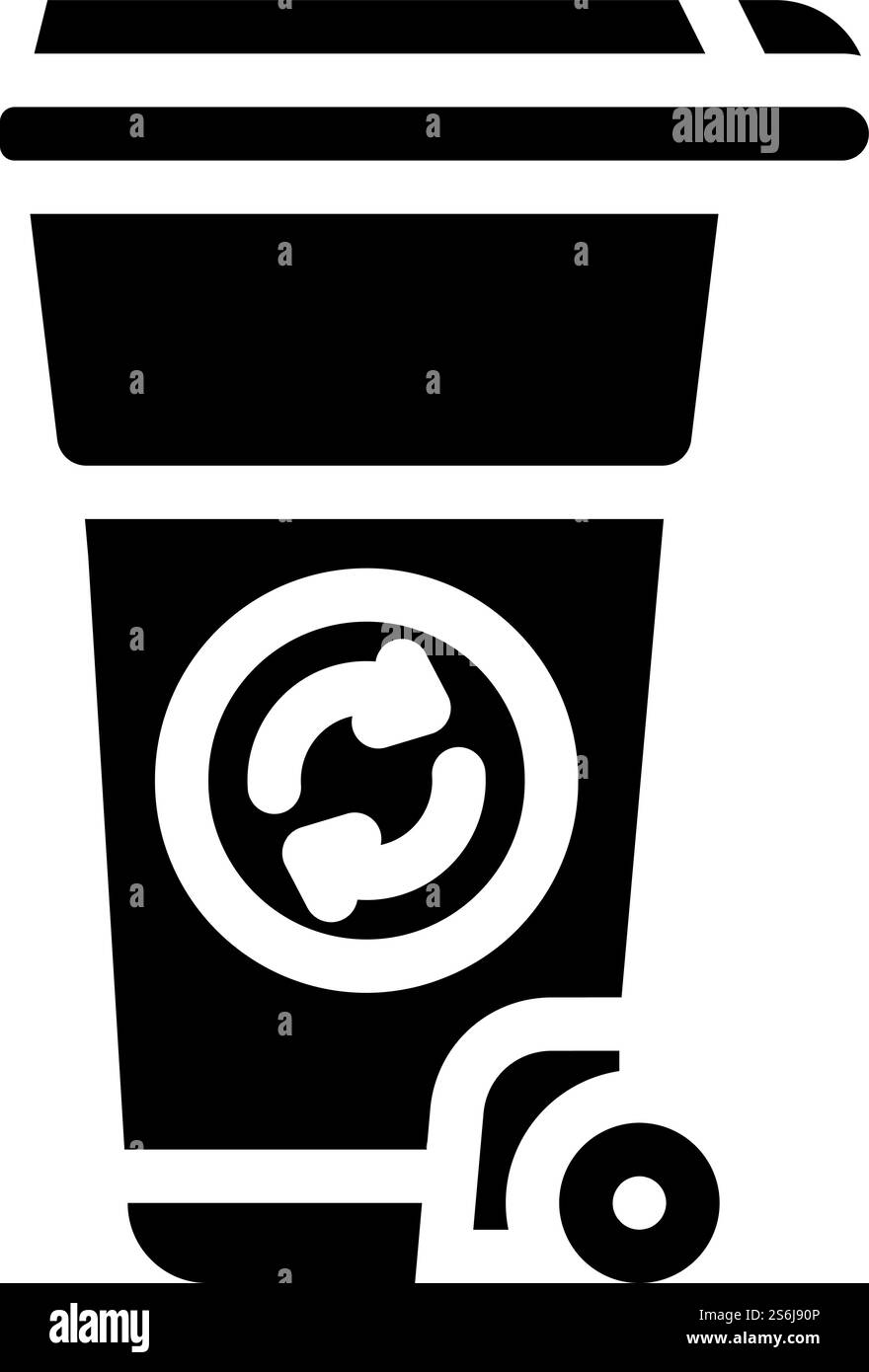 waste tank compost glyph icon vector. waste tank compost sign. isolated ...