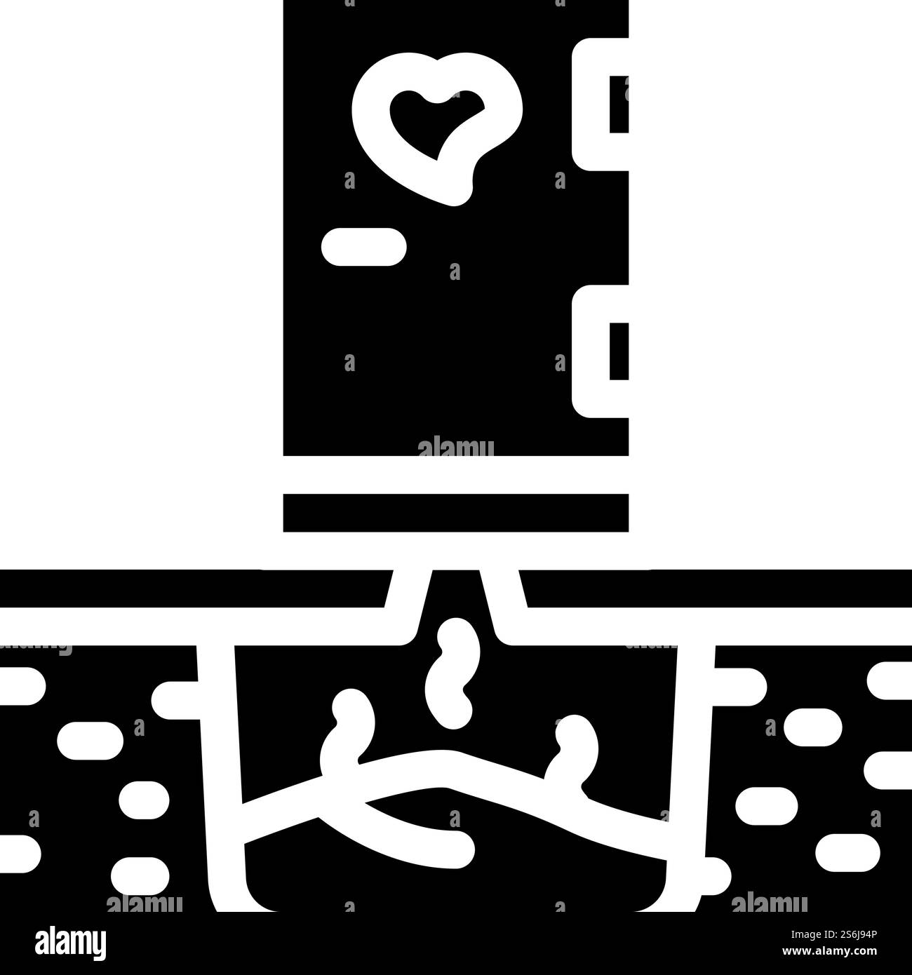 toilet compost glyph icon vector. toilet compost sign. isolated contour ...