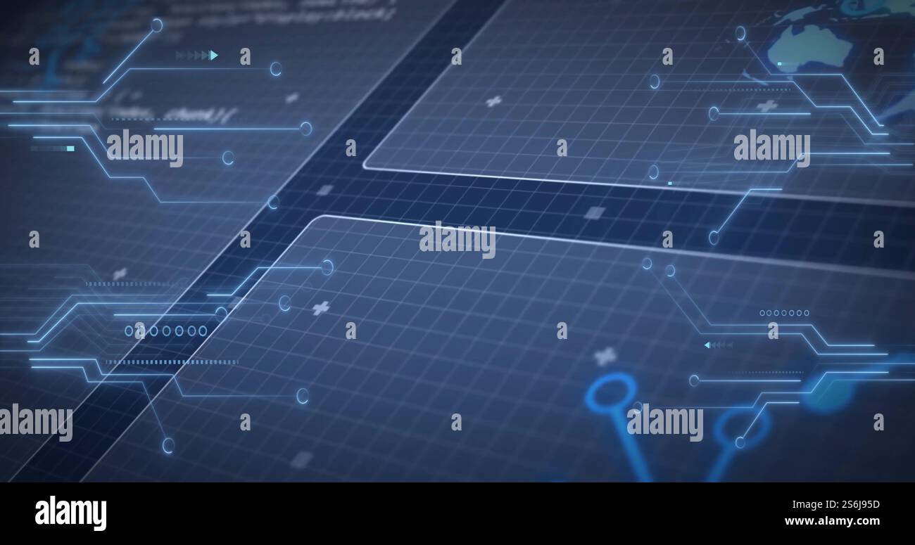 Image of digital data processing over computer circuit board Stock Photo - Alamy