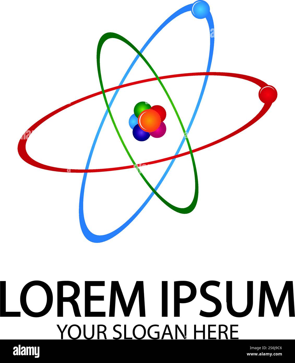 Atom icon. Vector illustration. Symbol of science, education, nuclear ...