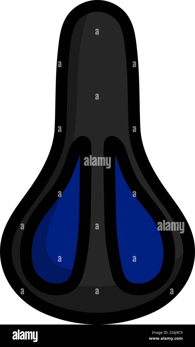 Bike Seat Icon Top View. Editable Bold Outline With Color Fill Design ...