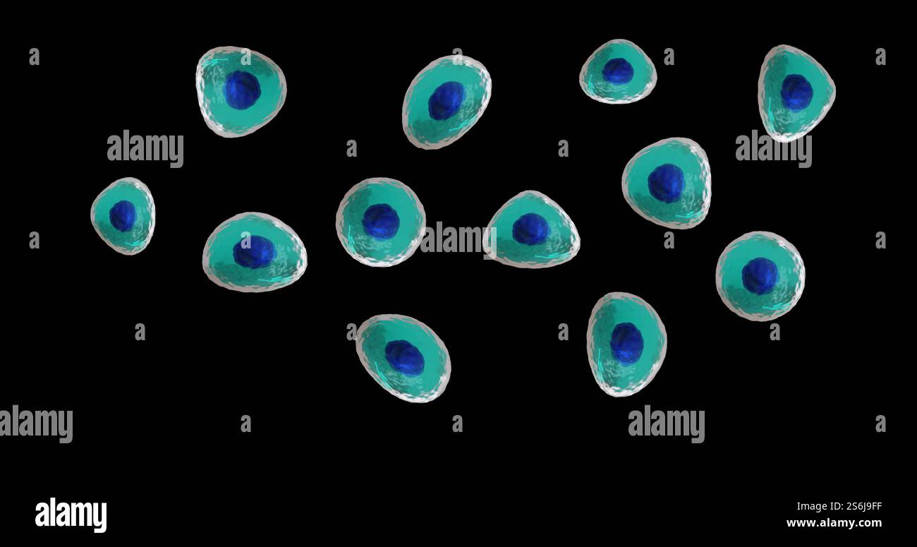 Image of cells over black background Stock Photo - Alamy