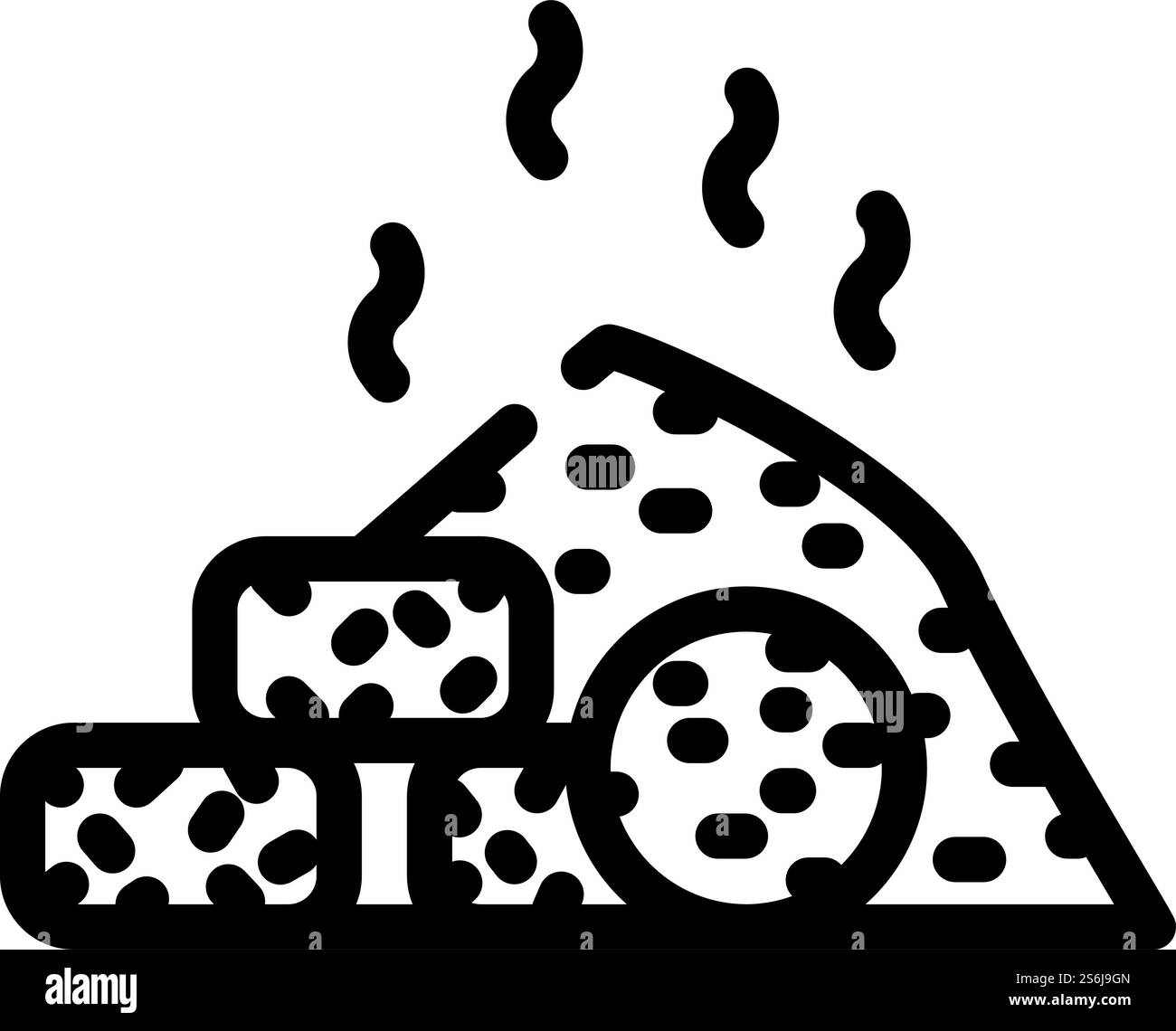 pressed compost line icon vector. pressed compost sign. isolated ...