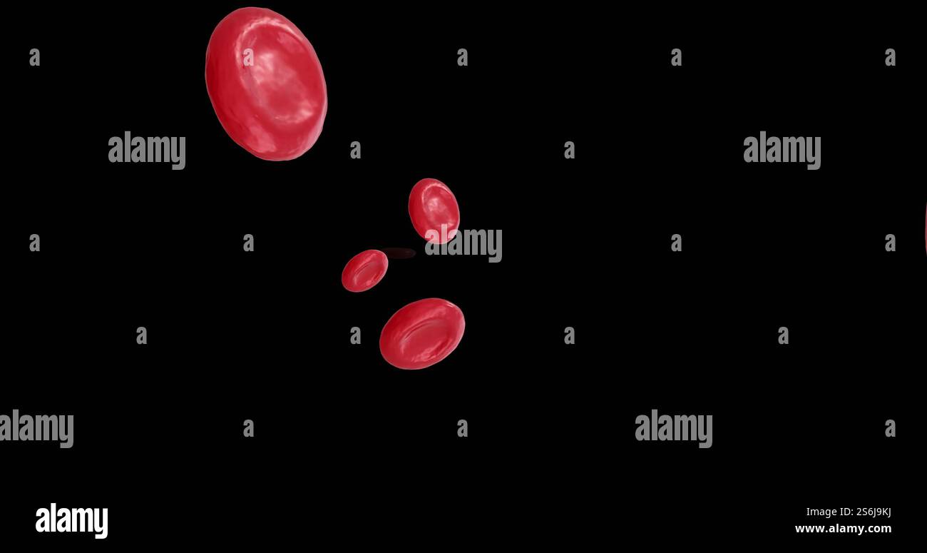 Image of red blood cells over black background Stock Photo - Alamy