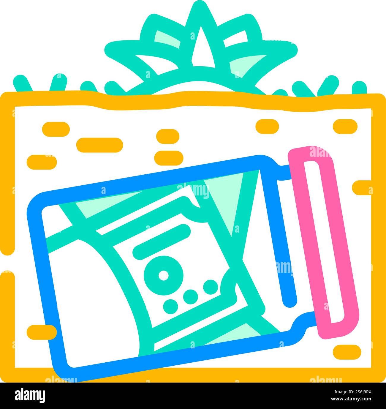 money buried in garden color icon vector. money buried in garden sign ...