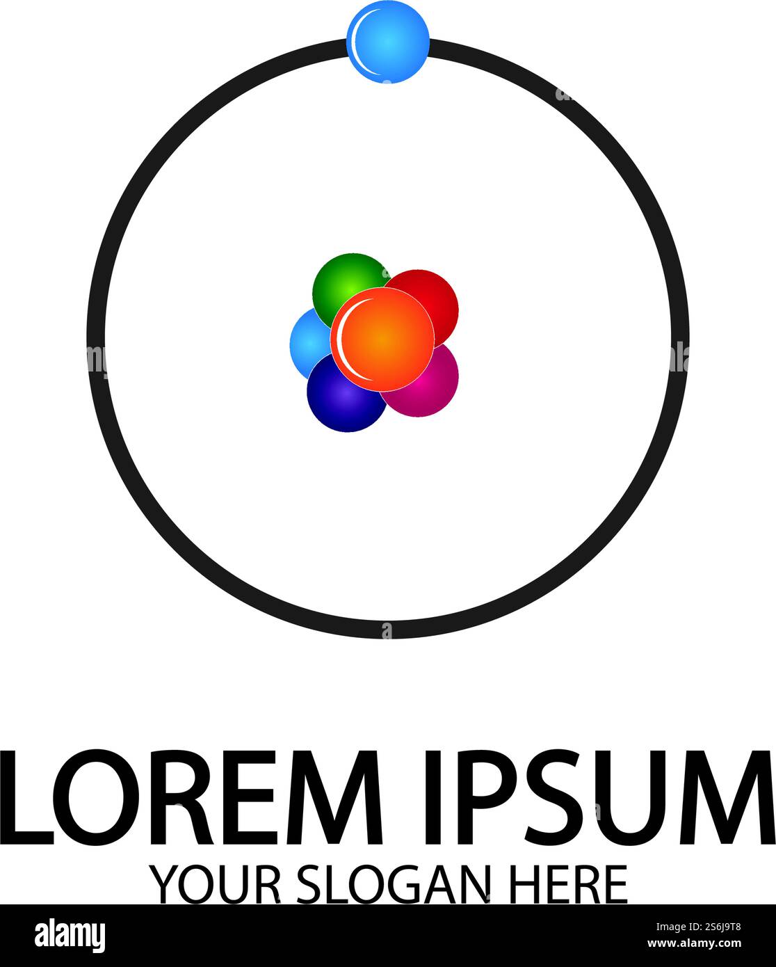 Atom icon. Vector illustration. Symbol of science, education, nuclear ...