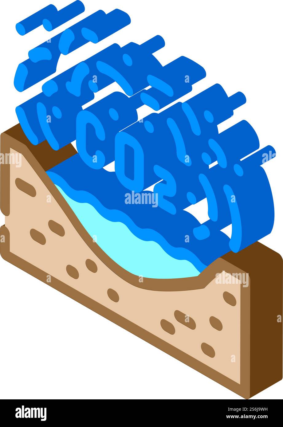 Emission of carbon dioxide in reservoir isometric icon hi-res stock ...
