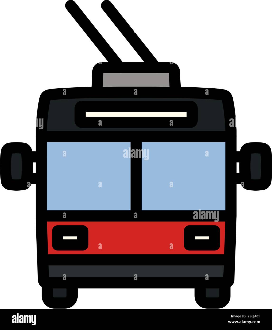 Trolleybus Icon. Editable Bold Outline With Color Fill Design. Vector Illustration Stock Vector ...