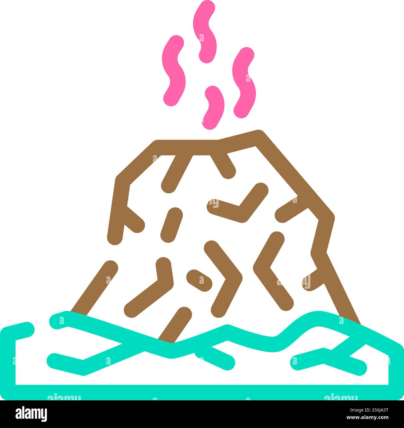 eruption disaster color icon vector. eruption disaster sign. isolated ...