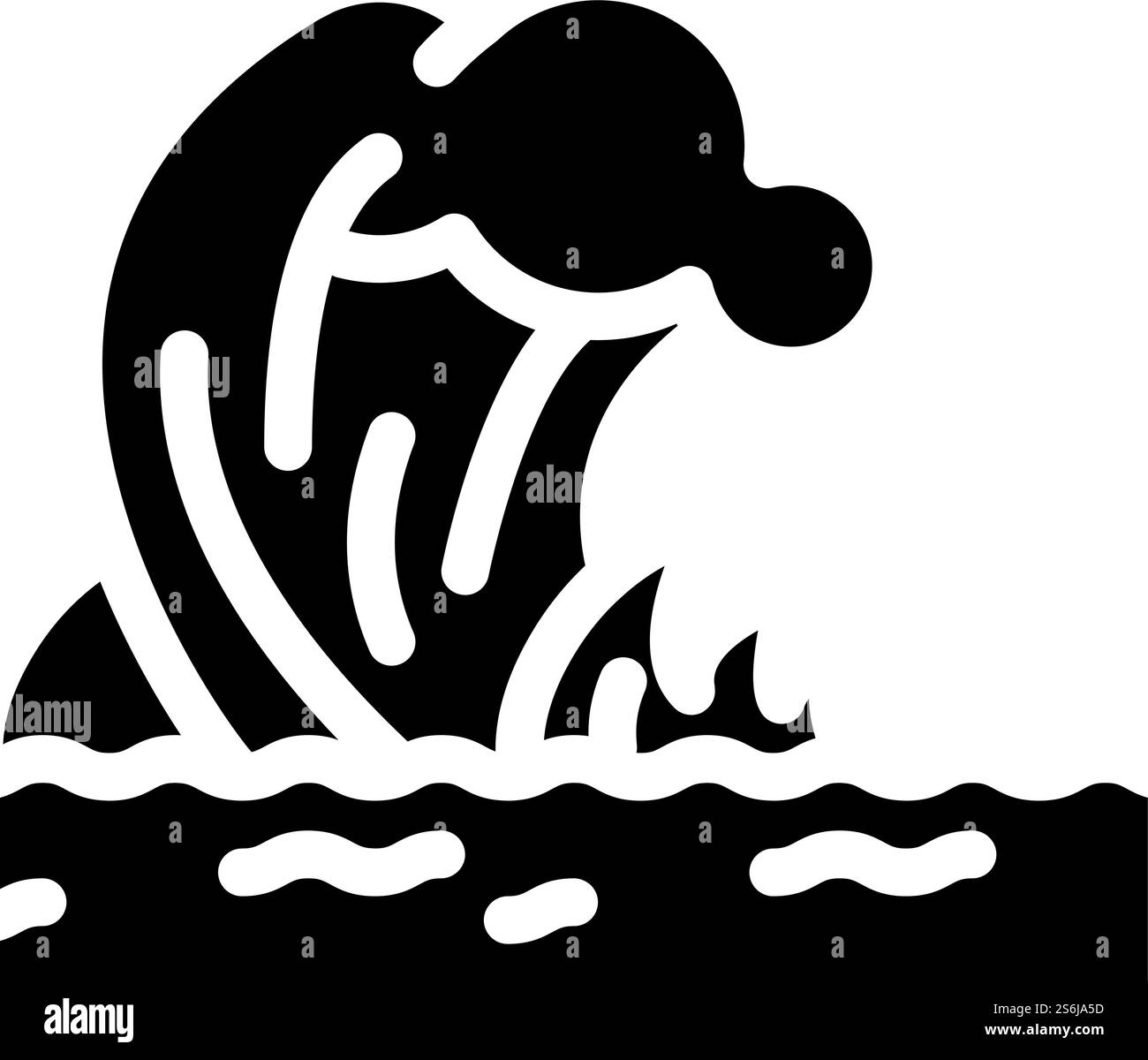 tsunami disaster glyph icon vector. tsunami disaster sign. isolated ...