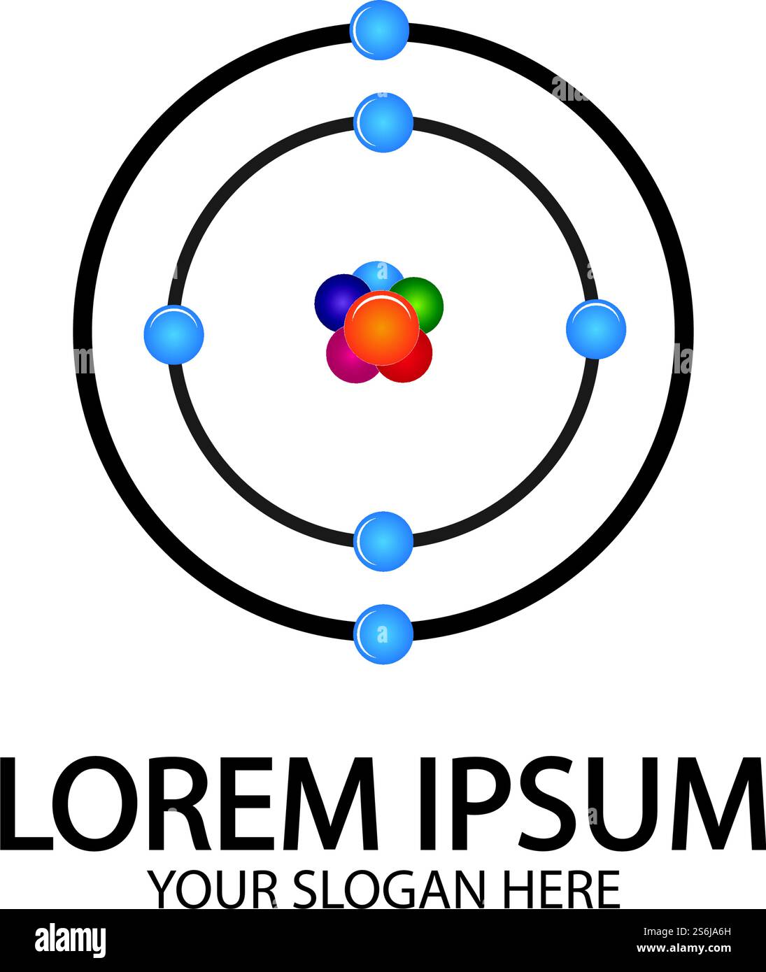 Atom icon. Vector illustration. Symbol of science, education, nuclear ...