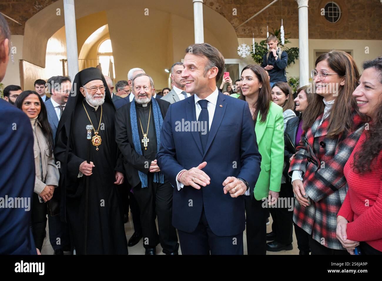 French President Emmanuel Macro, Eminence Metropolitan Elias Audi of ...