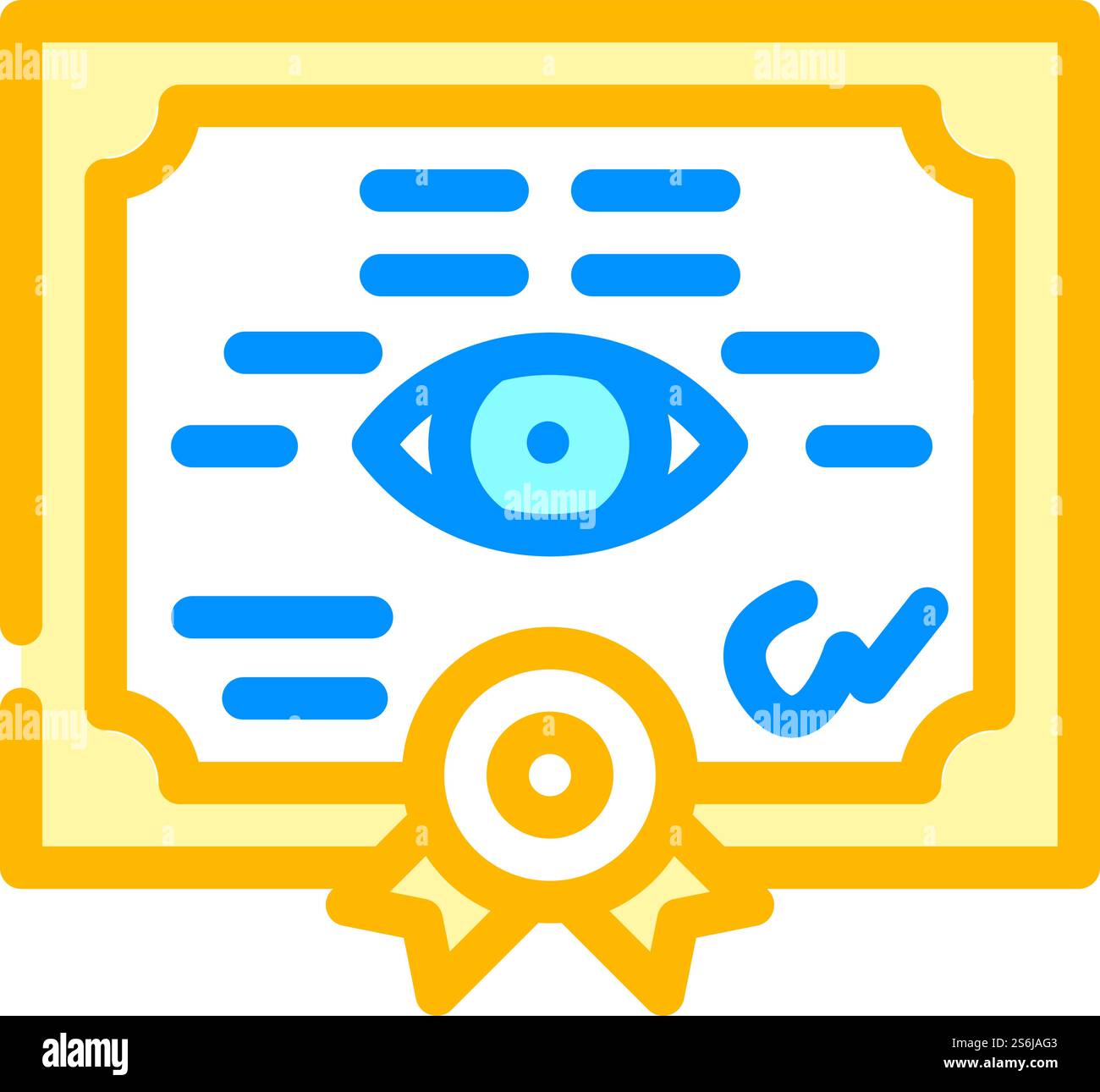 certificate of glasses color icon vector. certificate of glasses sign ...