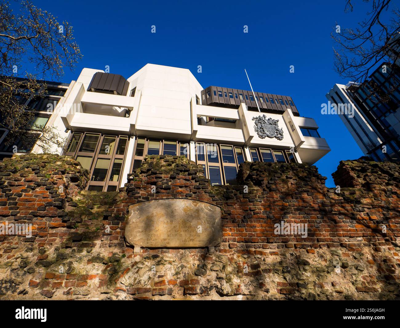 The Modern Salters Hall, and Ruins of Roman London Wall, The City of ...