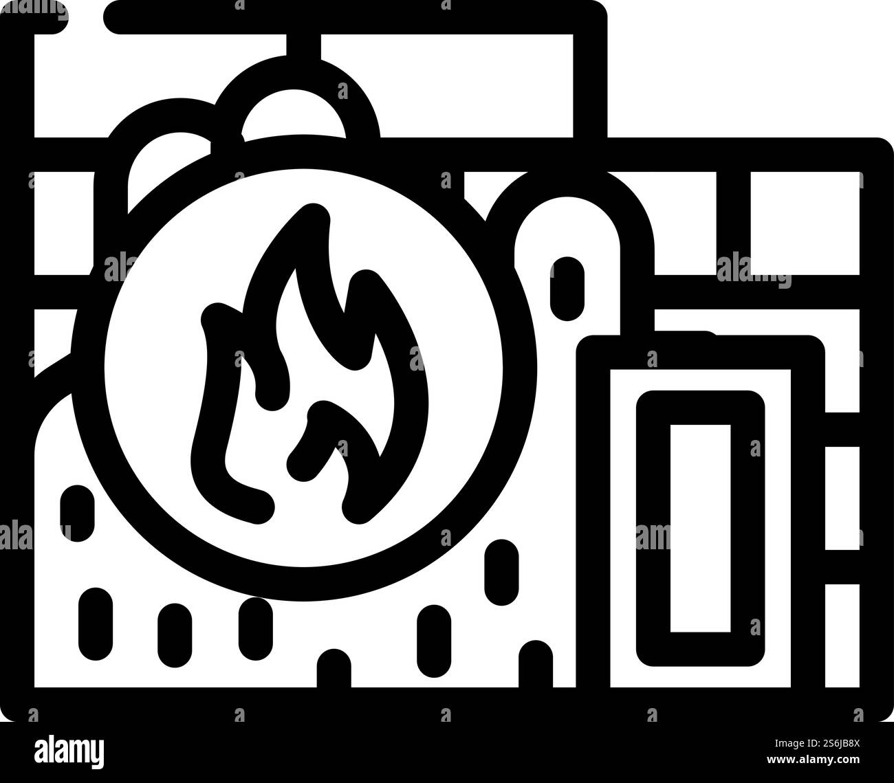 flame proof building material line icon vector. flame proof building ...