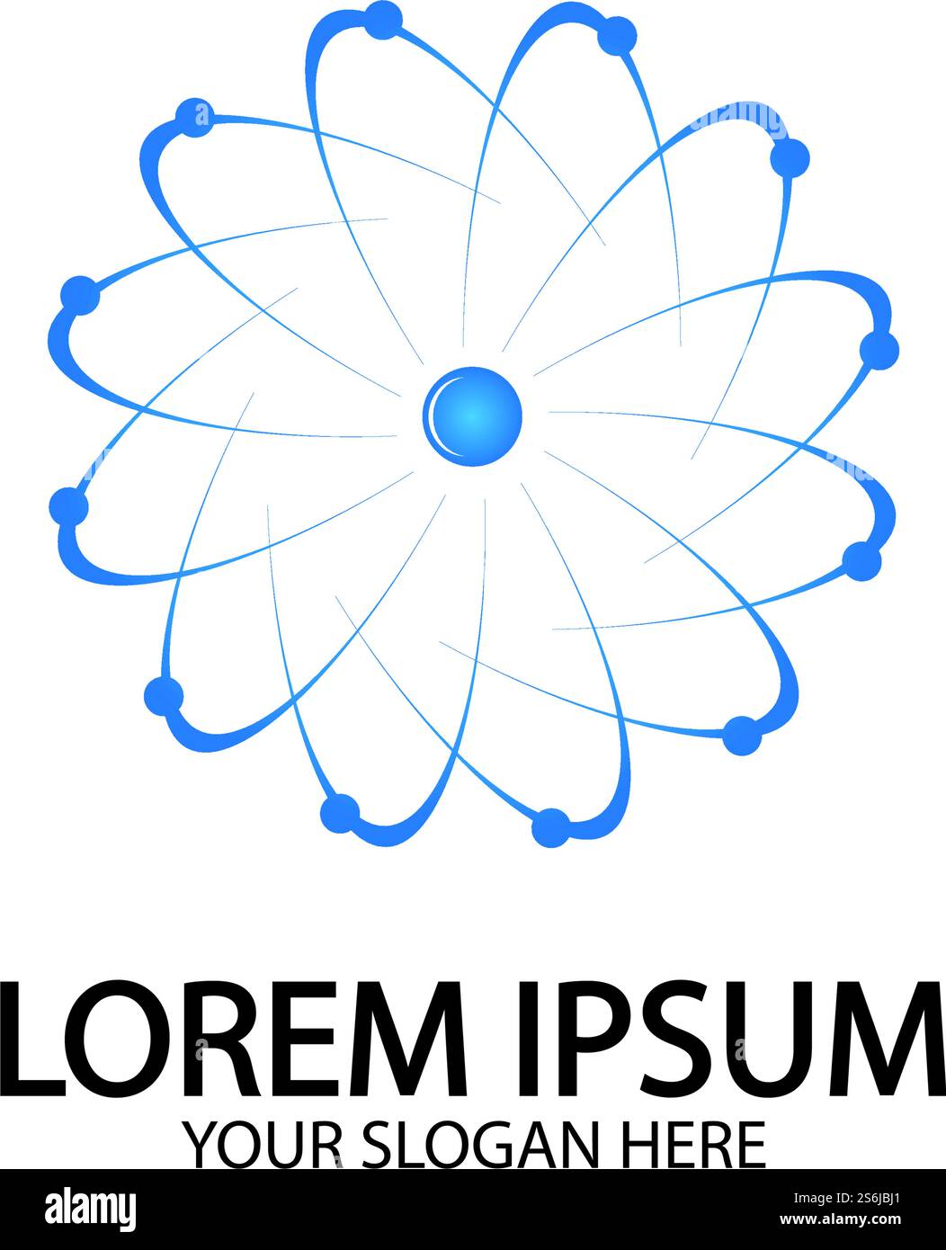 Atom icon. Vector illustration. Symbol of science, education, nuclear ...