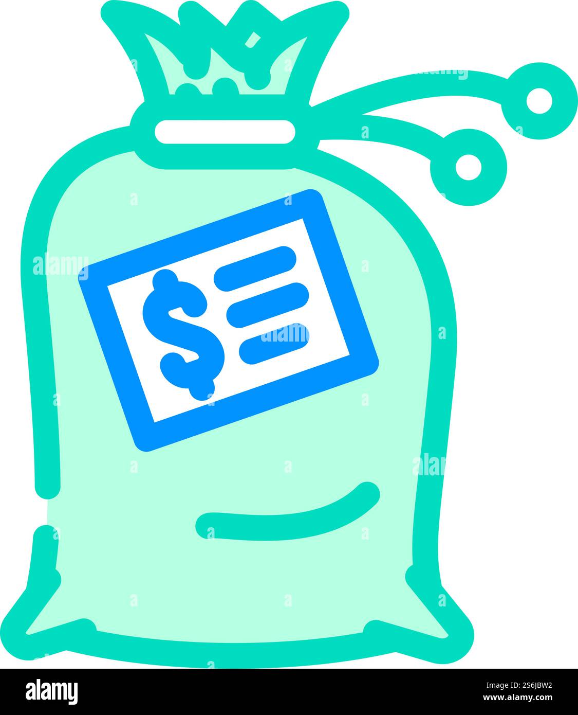 money bag color icon vector. money bag sign. isolated symbol ...