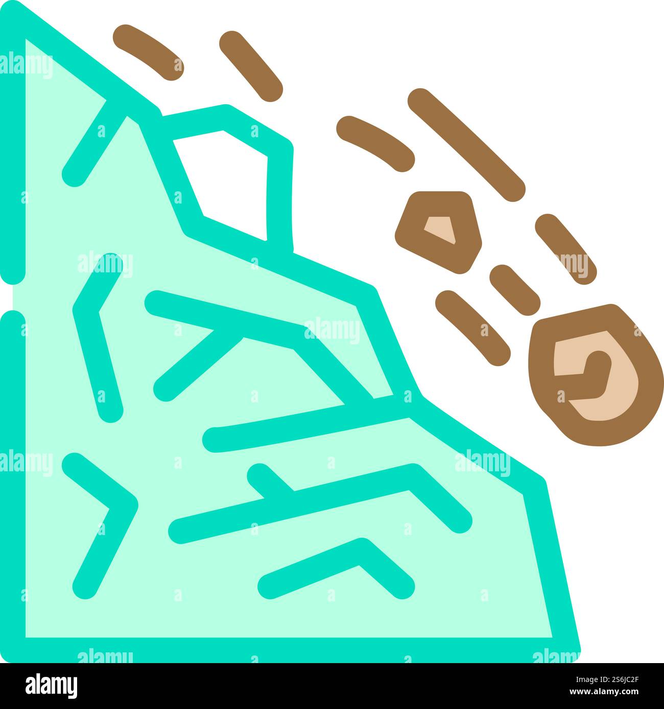 landslide disaster color icon vector. landslide disaster sign. isolated ...