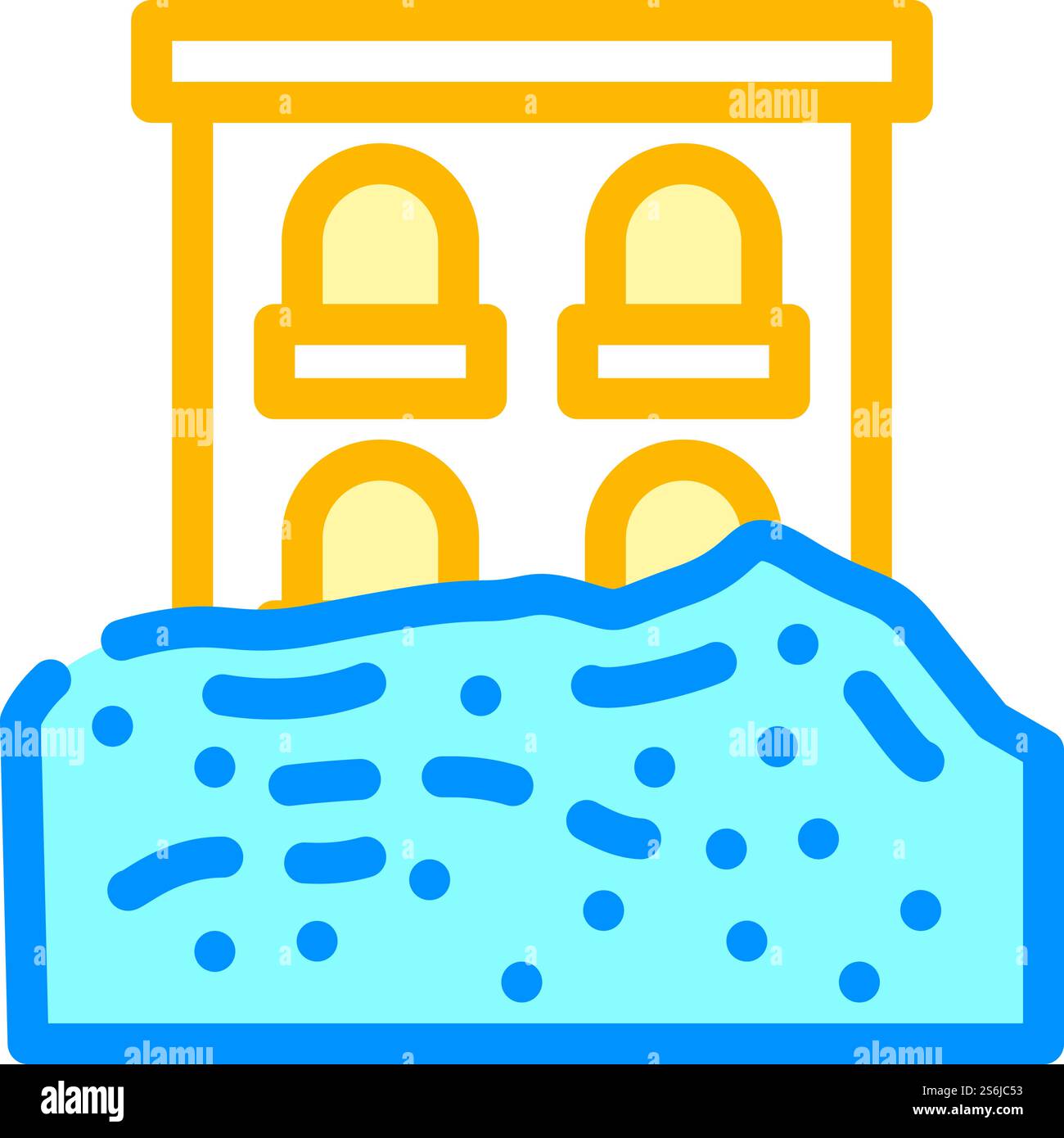 heavy rainfall disaster color icon vector. heavy rainfall disaster sign ...