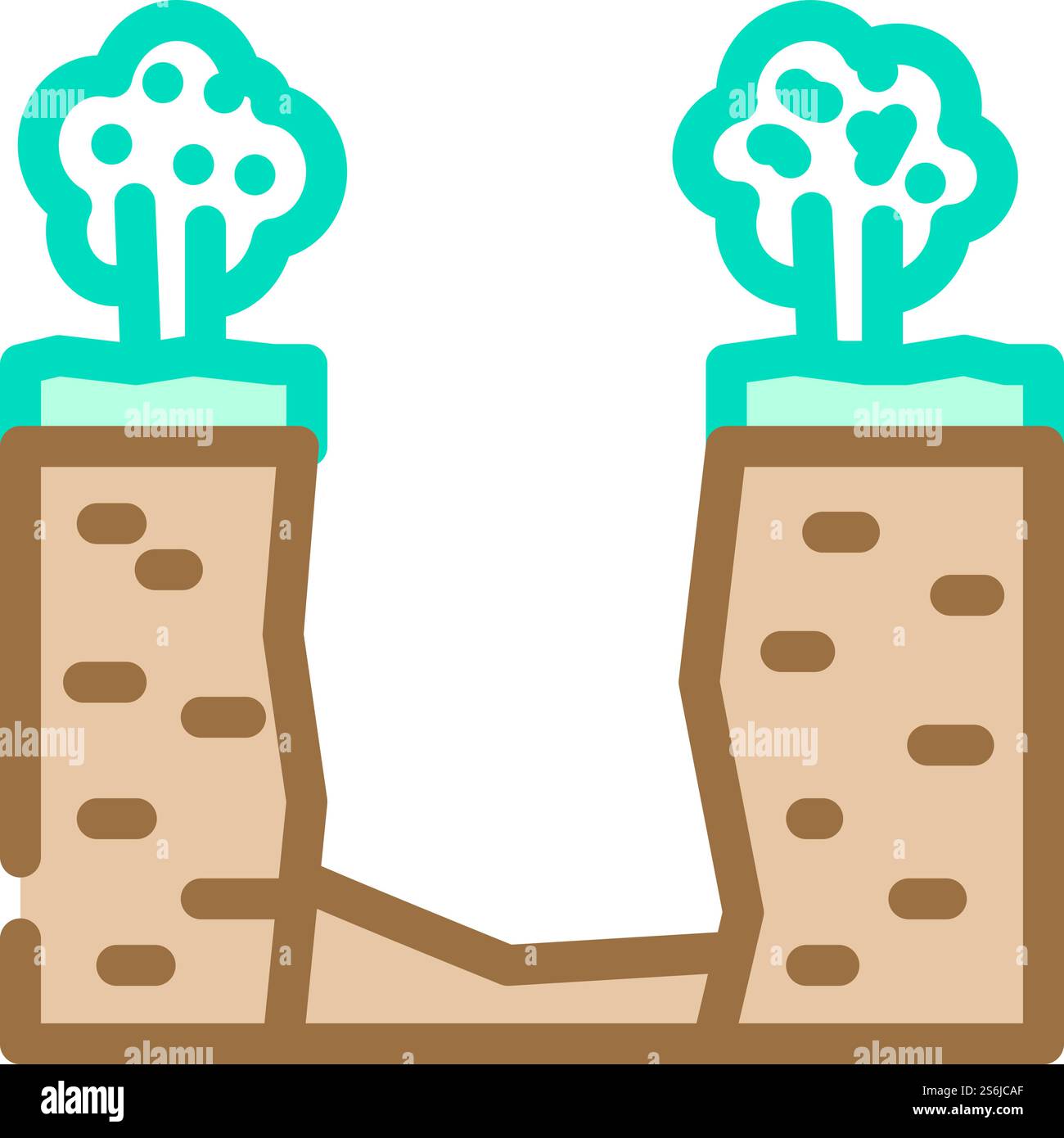 karst sinkhole disaster color icon vector. karst sinkhole disaster sign ...