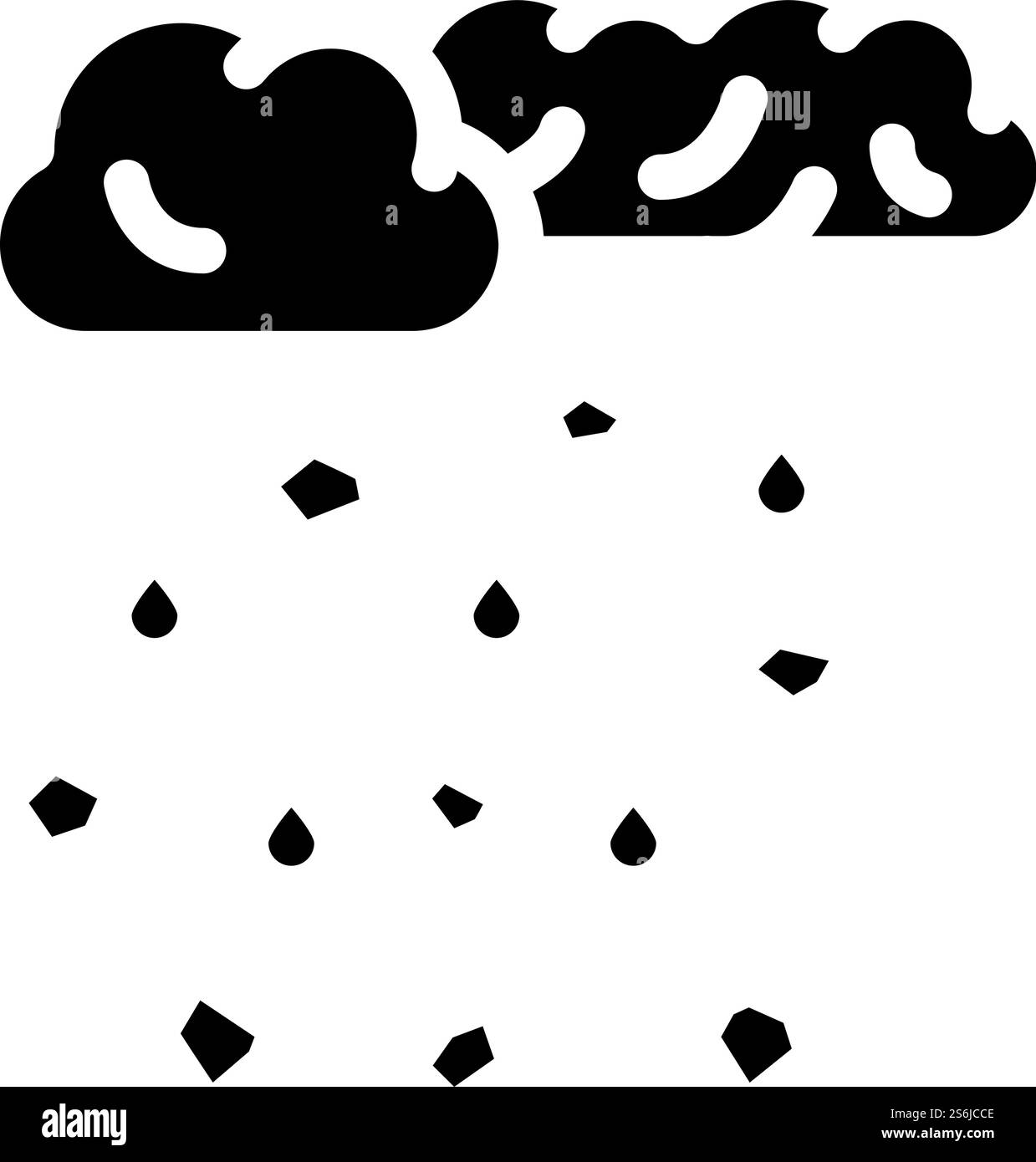 hail disaster glyph icon vector. hail disaster sign. isolated contour ...