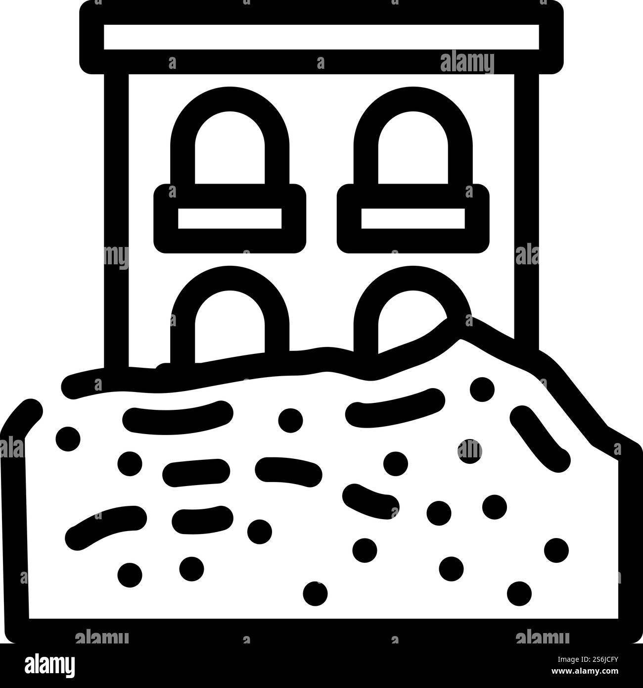 heavy rainfall disaster line icon vector. heavy rainfall disaster sign ...