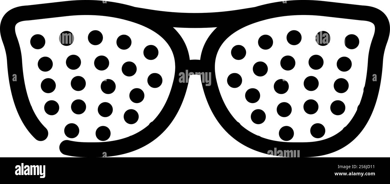 perforated glasses line icon vector. perforated glasses sign. isolated ...
