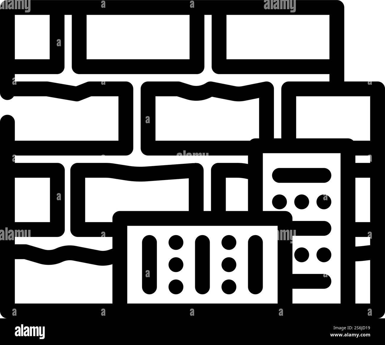 brick building material line icon vector. brick building material sign ...