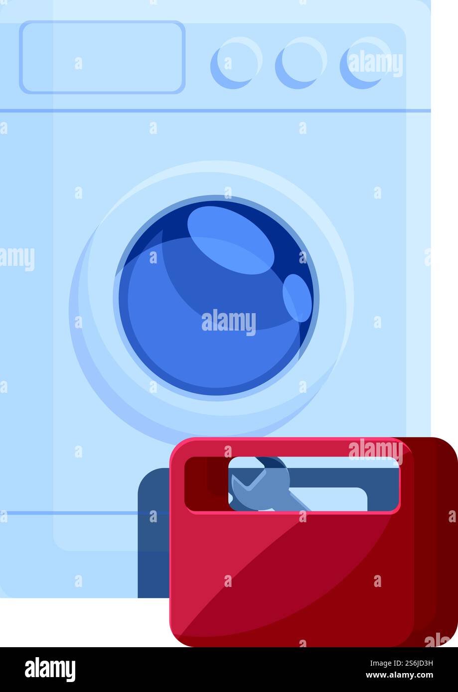 Toolbox broken washing machine icon. Cartoon of Toolbox broken washing ...