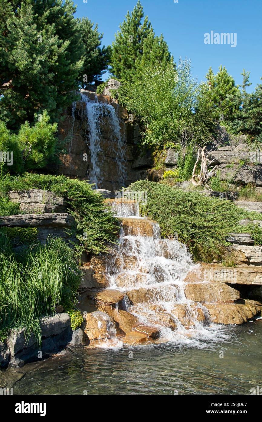 Beautiful waterfall cascade surrounded hi-res stock photography and ...
