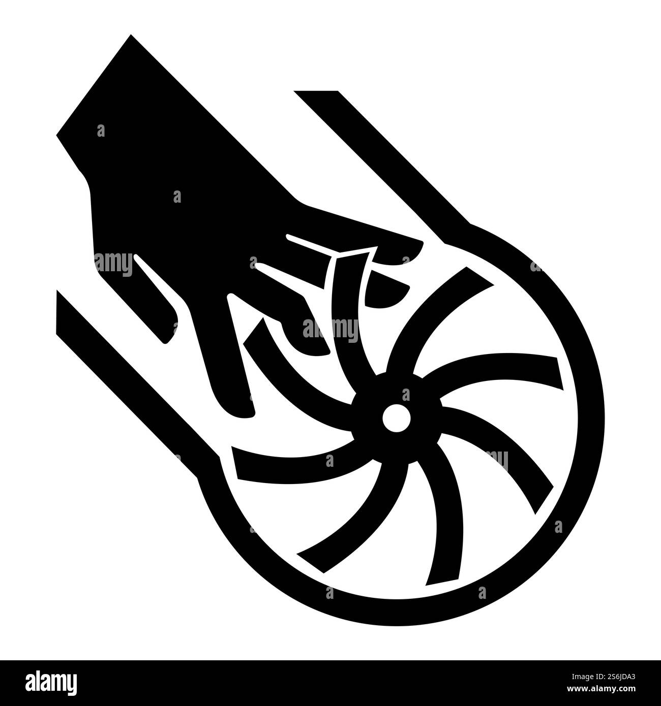 Cutting of Fingers Impeller Blade Symbol Sign Isolate On White ...