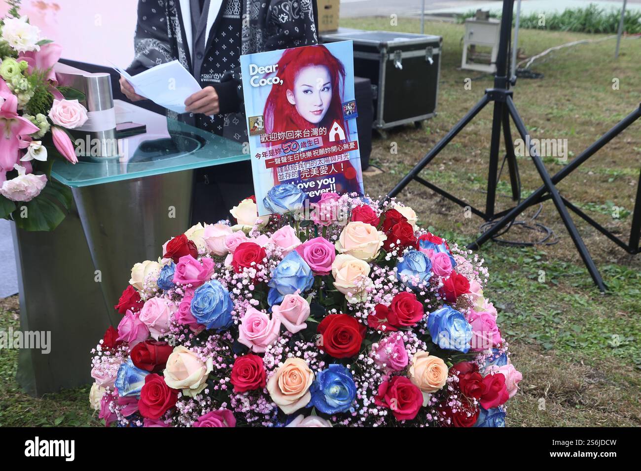 TAIPEI, CHINA - JANUARY 17, 2025 - Family members of female singer CoCo ...