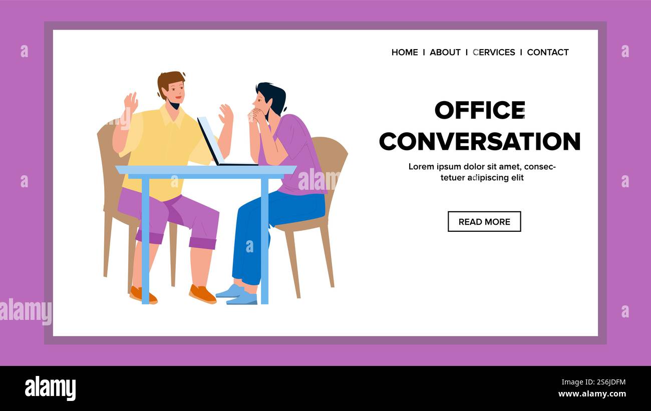 Office Conversation Between Colleagues Vector. Office Conversation Have ...