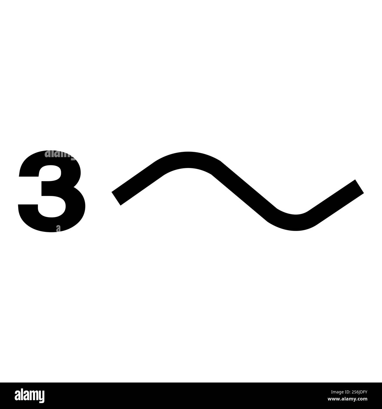 Three Phase Power Symbol Sign Isolate On White Background Stock Vector ...