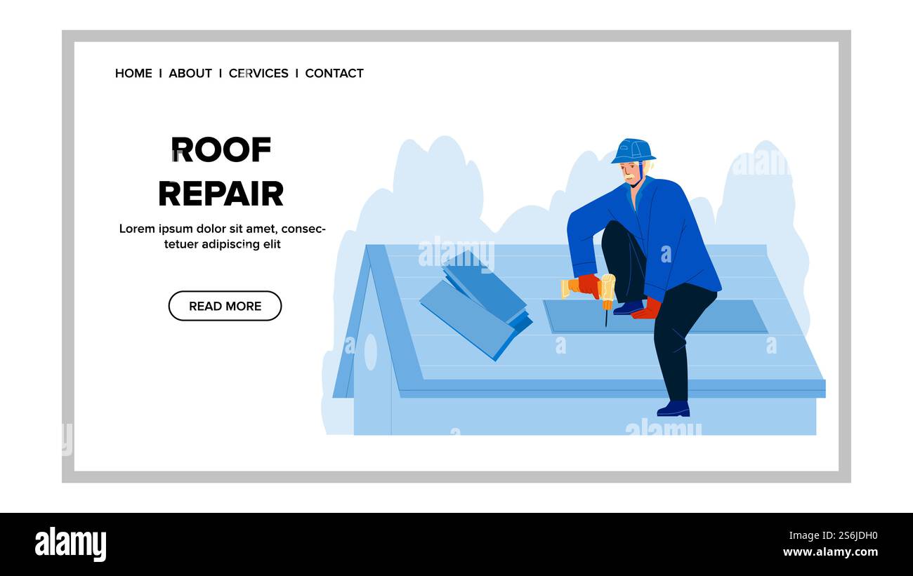 Installing roof shingles Stock Vector Images - Alamy