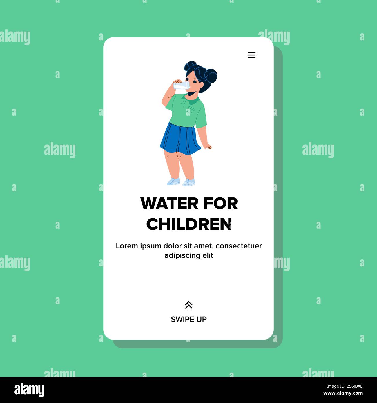 Water For Children From Cooler Filter Tool Vector. Thirsty Girl ...
