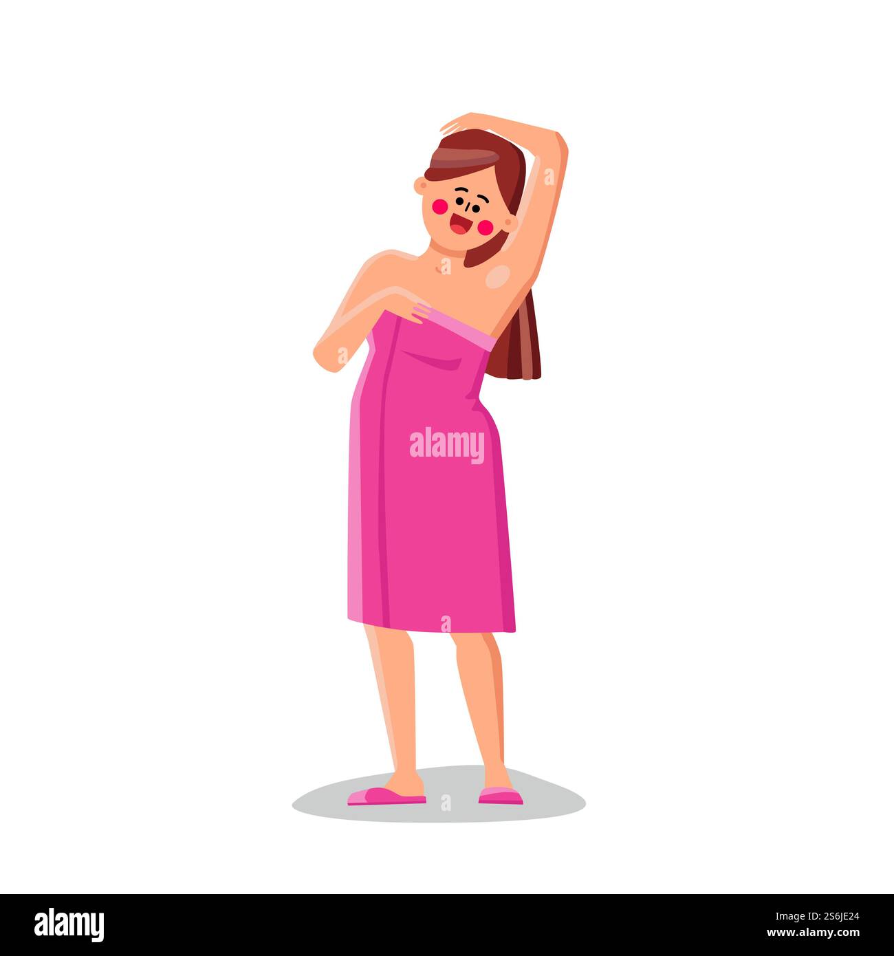 Hair Removal Procedure In Beauty Salon Vector. Young Woman Showing ...