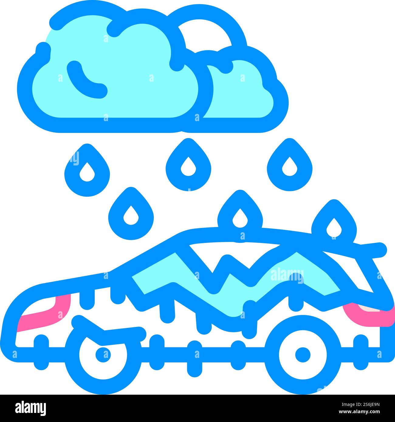 freezing rain disaster color icon vector. freezing rain disaster sign ...