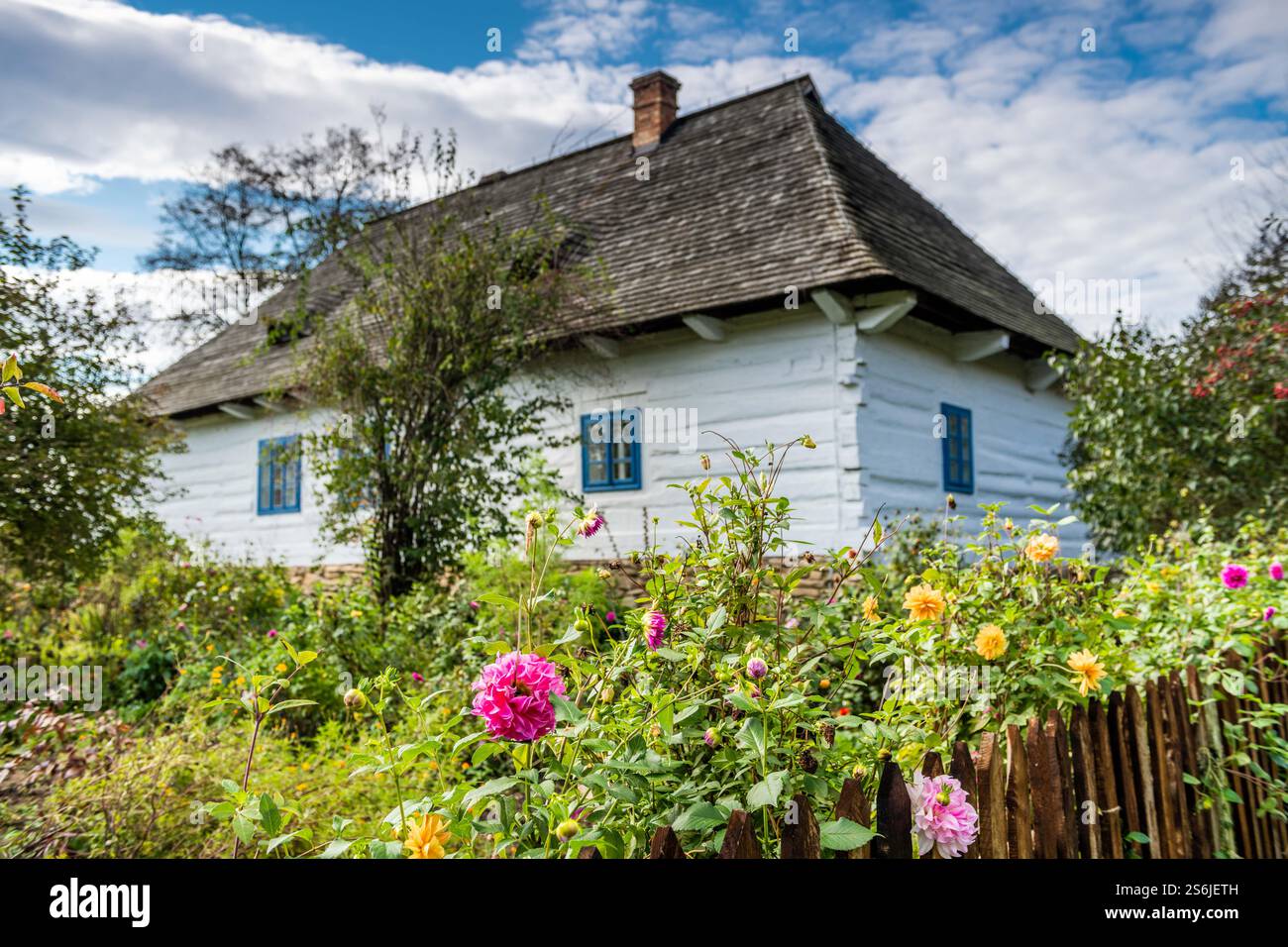 Rustic Beauty of Polish Traditional Wooden Homes in Rural Landscape ...