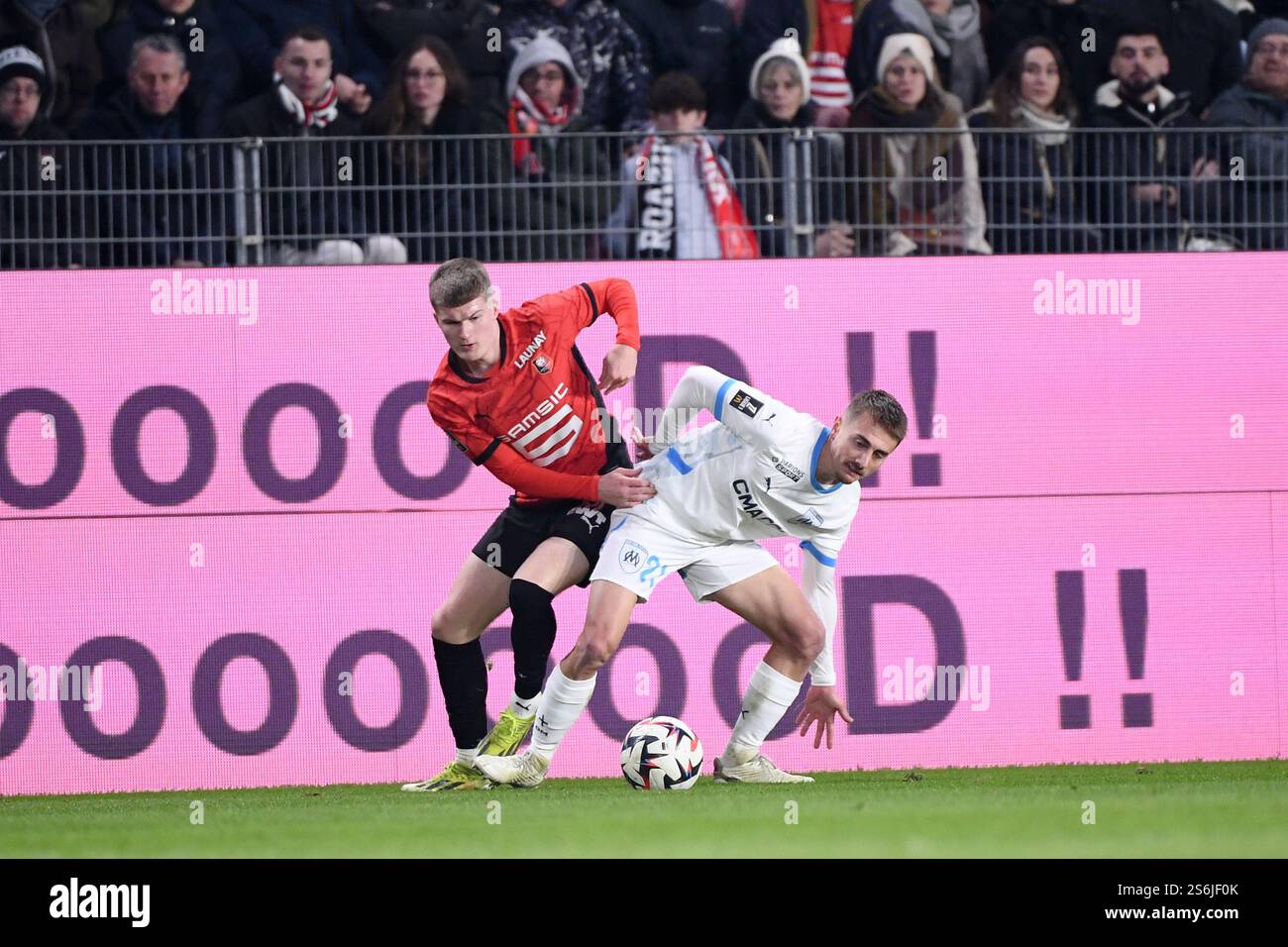 17 Jordan JAMES (srfc) - 21 Valentin RONGIER (om) during the Ligue 1 ...